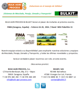BULK AGRI PROCESS & BULKIT en FIMA 2016 - Techsolids®